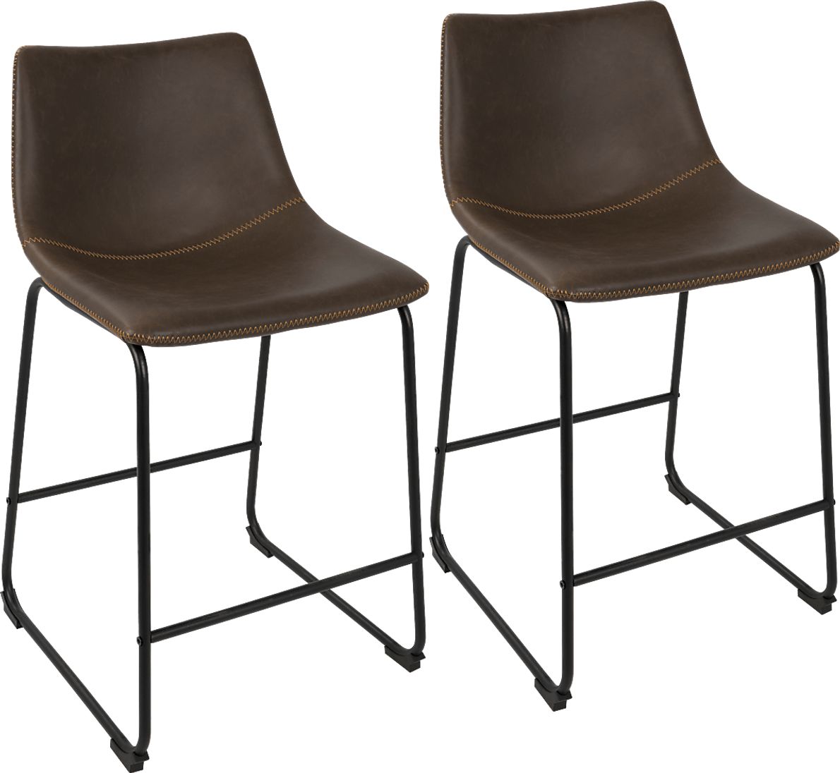 Darnell Espresso Dark Wood Set Of 2 Counter Height Stools - Rooms To Go