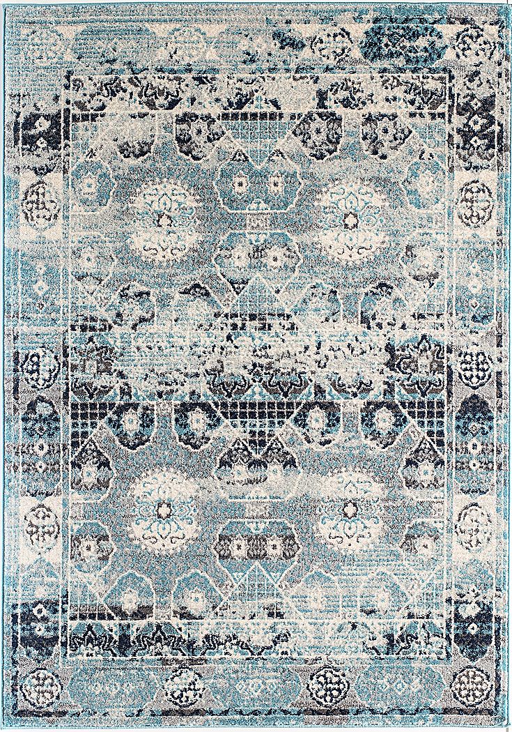 Darshil Blue 8' x 10' Rug - Rooms To Go