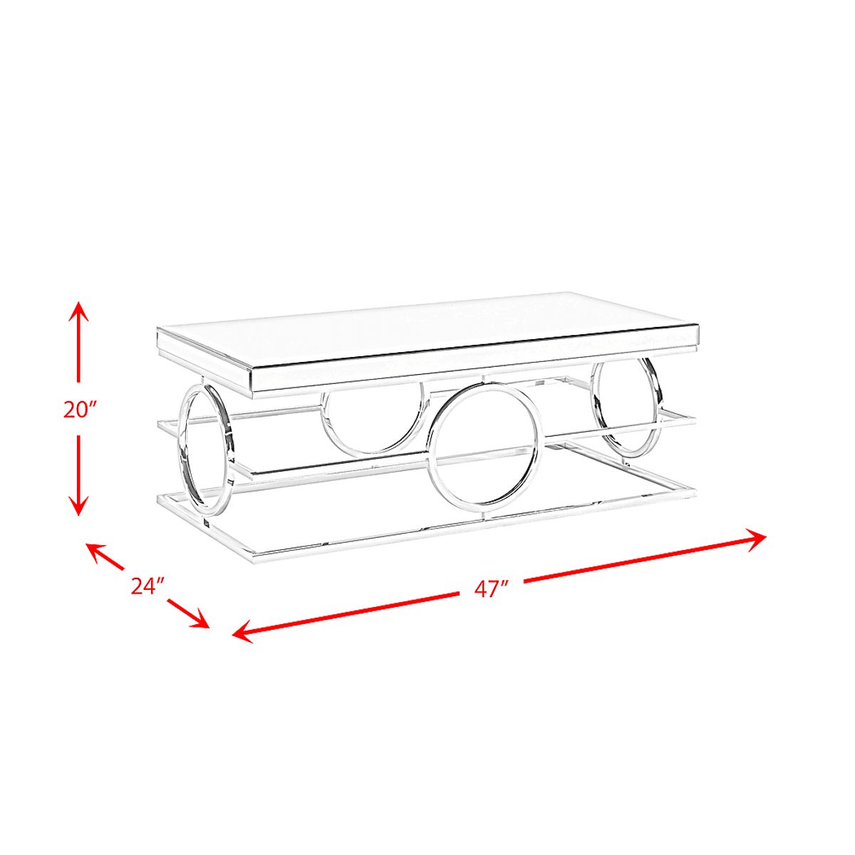 Dassow Chrome Gray Cocktail Table | Rooms to Go