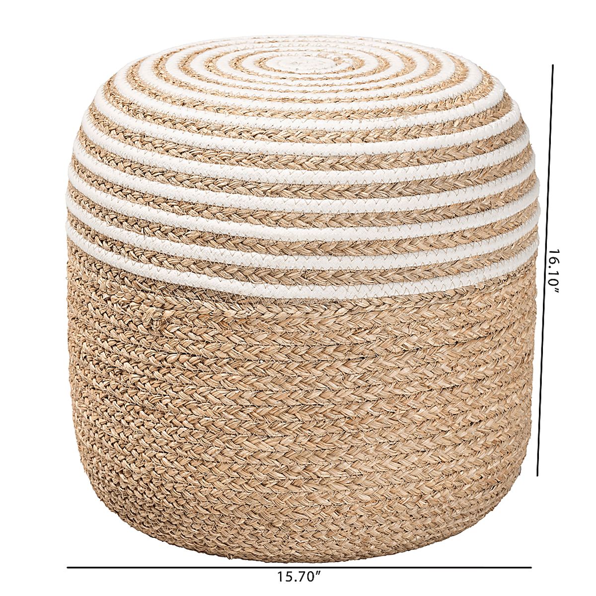 Daufaskie Natural Beige,White Ottoman | Rooms to Go