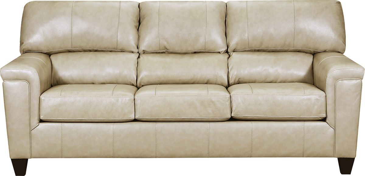 Davello Putty Beige Leather Sofa | Rooms to Go