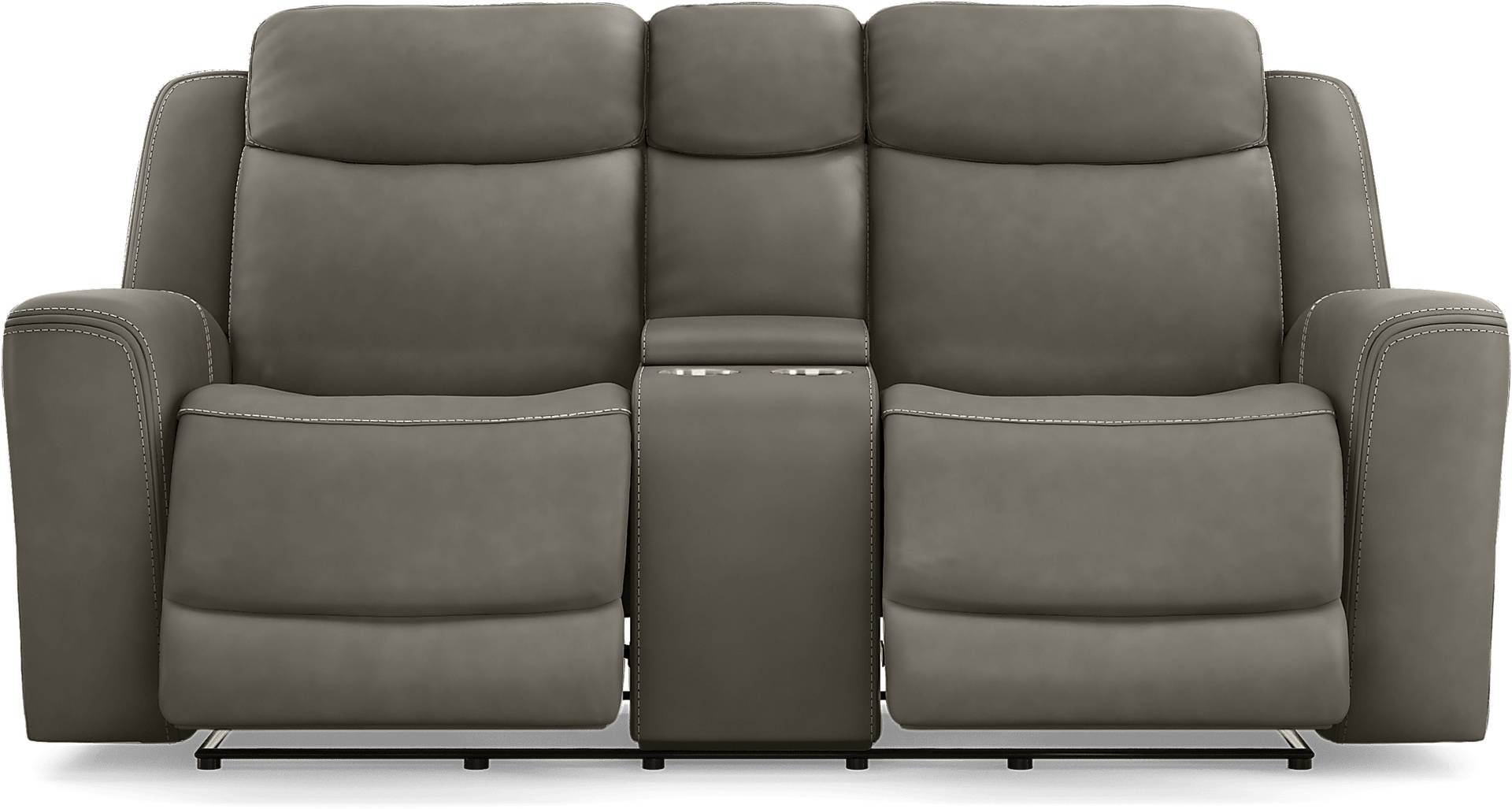 Drew & Jonathan Davidson 2 Pc Dark Gray Leather Dual Power Reclining ...