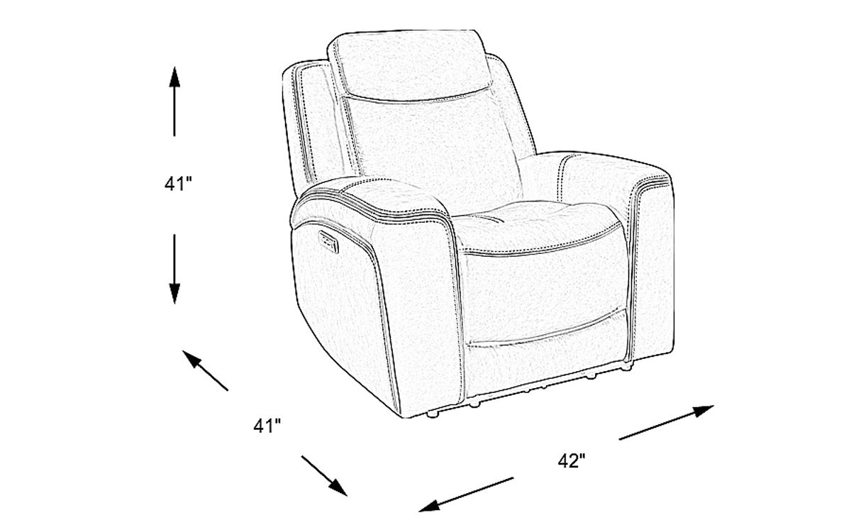 Drew & Jonathan Davidson Dark Gray Leather Dual Power Recliner | Rooms ...