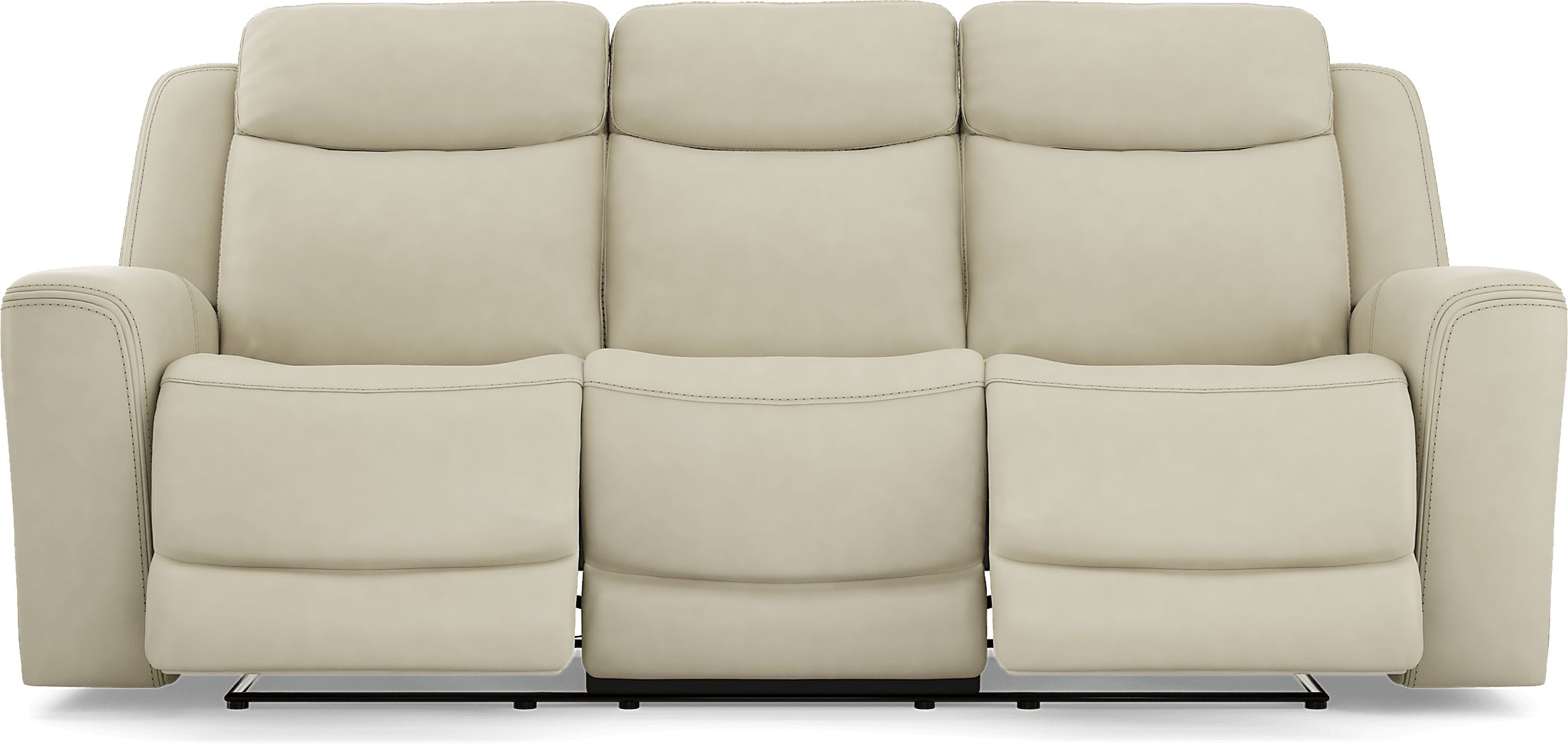 Drew & Jonathan Davidson Platinum Beige Leather Dual Power Reclining ...
