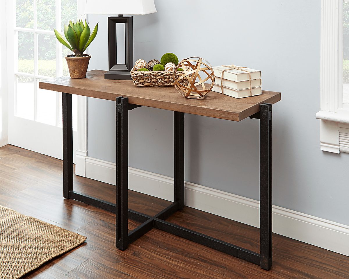 Davinwood Brown Dark Wood Console Table | Rooms to Go