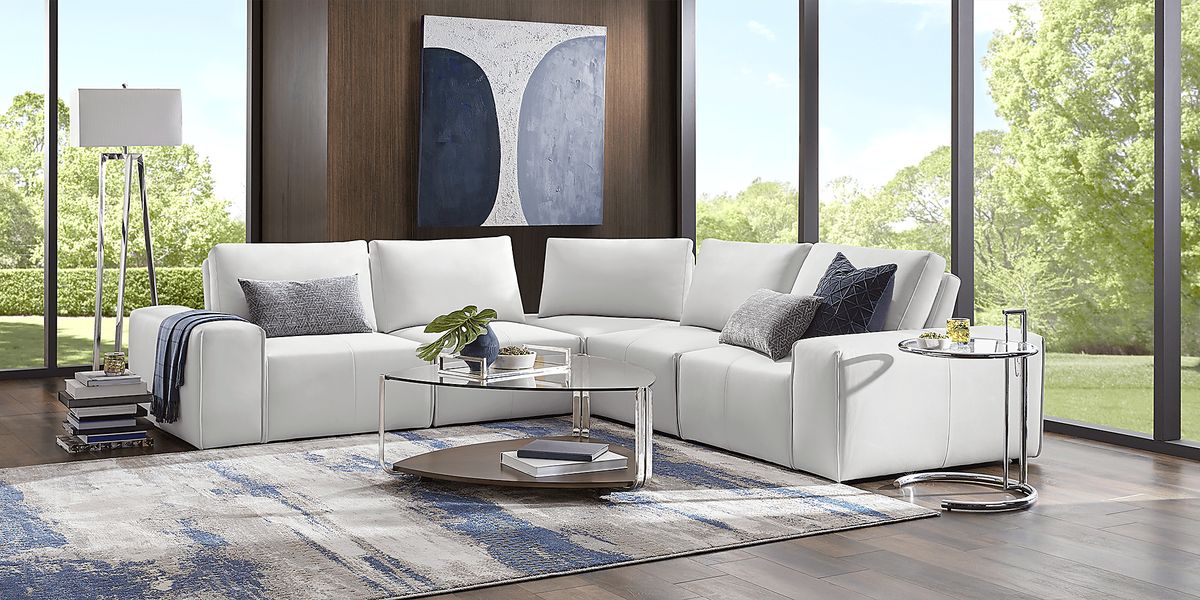 Davis Park Platinum Beige Polyurethane Fabric 5 Pc Left Arm Chair ...