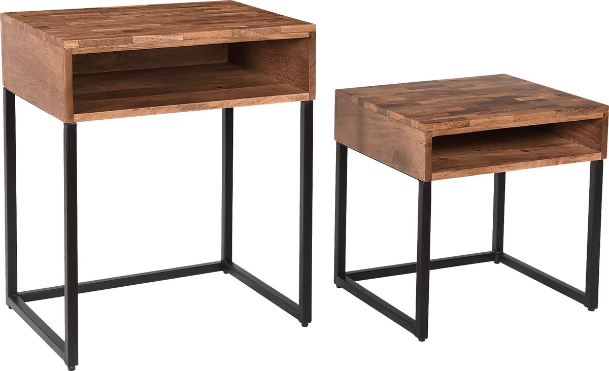 Dawlin Brown Dark Wood Set Of 2 Nesting Tables | Rooms to Go
