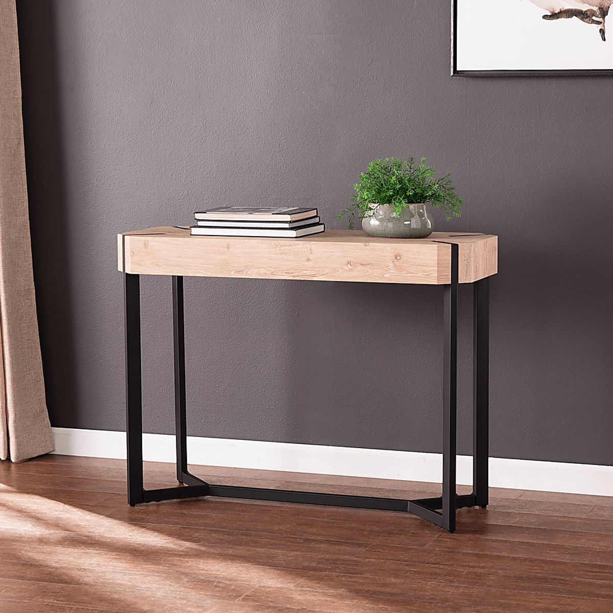 Dawnlay Natural Light Wood Console Table | Rooms to Go