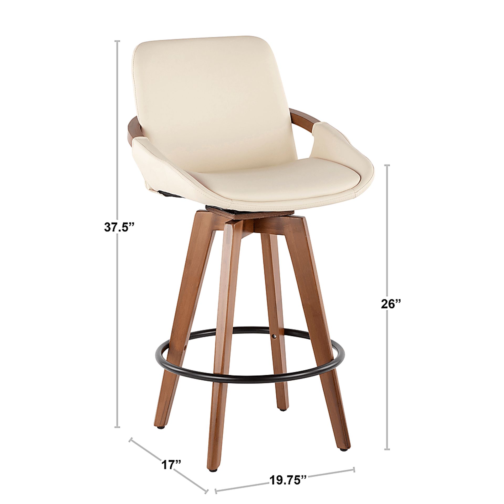 Daylilly Cream Colors,Light Wood,White Counter Stool | Rooms to Go