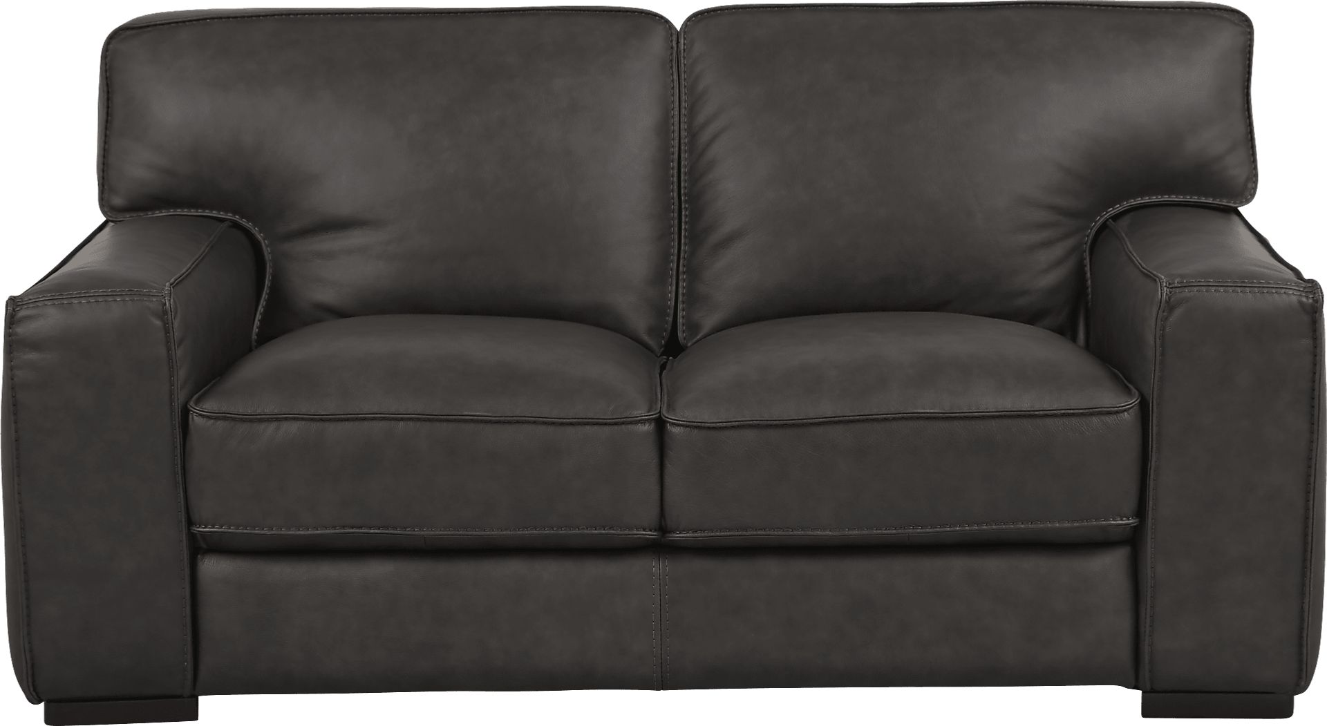 Cindy Crawford Deangelo Dark Gray Leather Loveseat | Rooms to Go