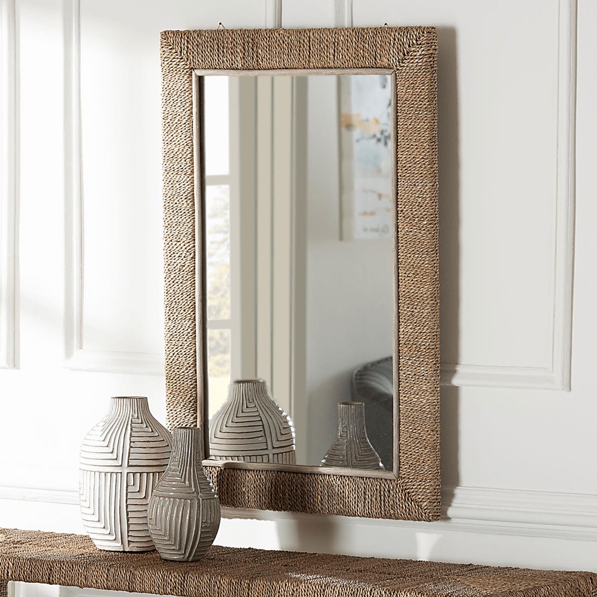 Deaven Brown Rectangle Mirror | Rooms to Go