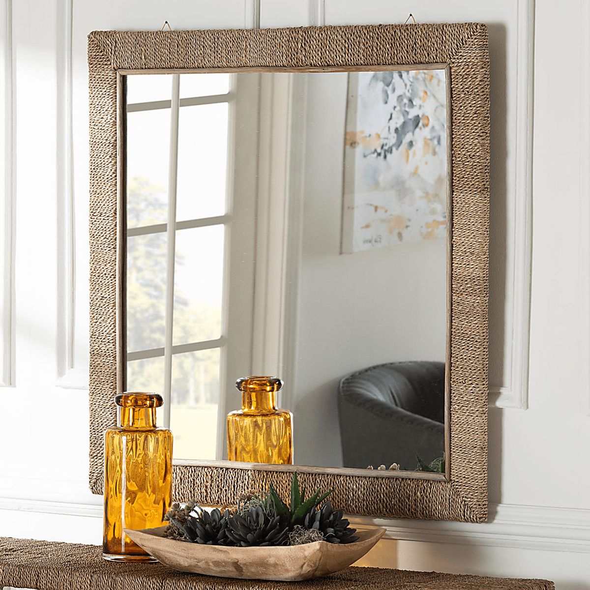 Deaven Brown Square Mirror | Rooms to Go