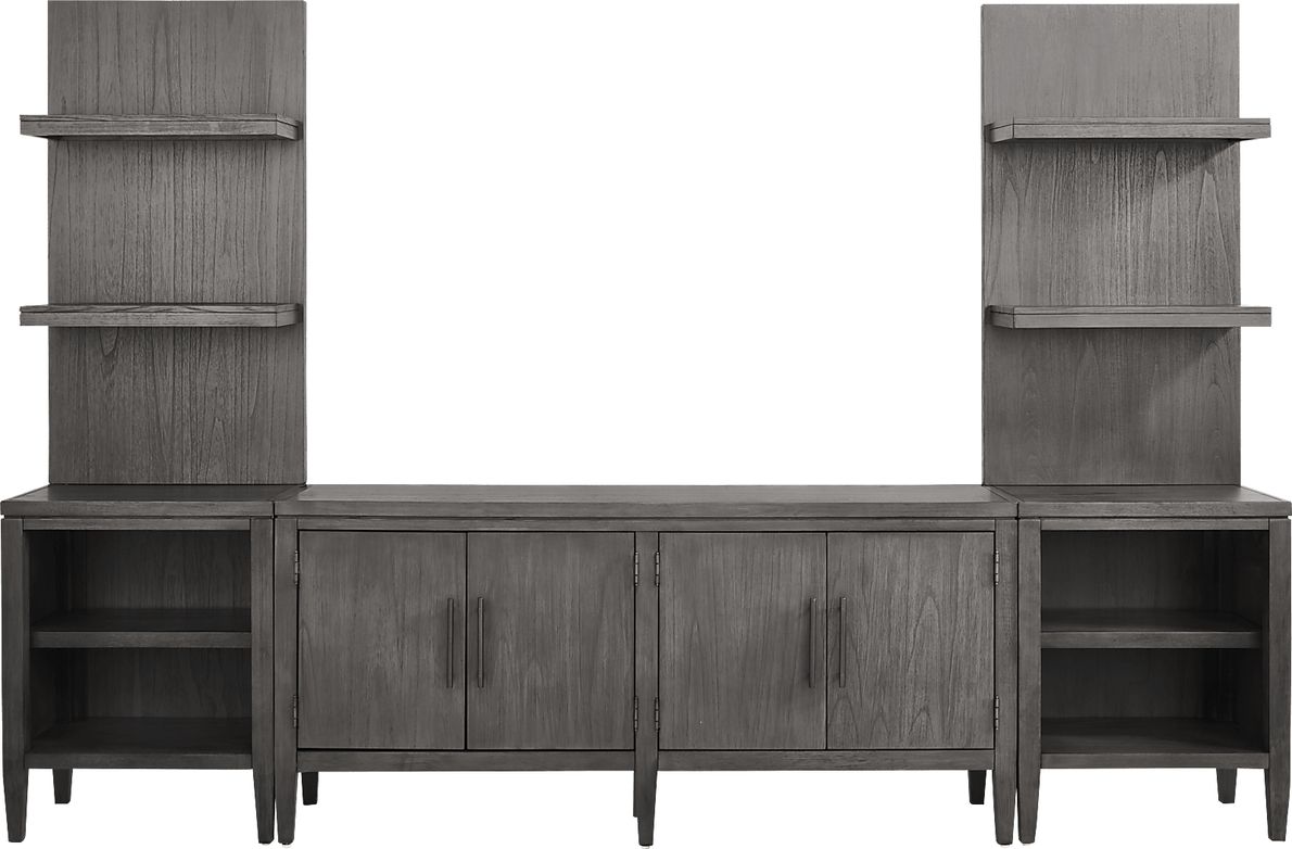 Deer Mountain 3 Pc Gray Wall Unit With 65 in. Console - Rooms To Go