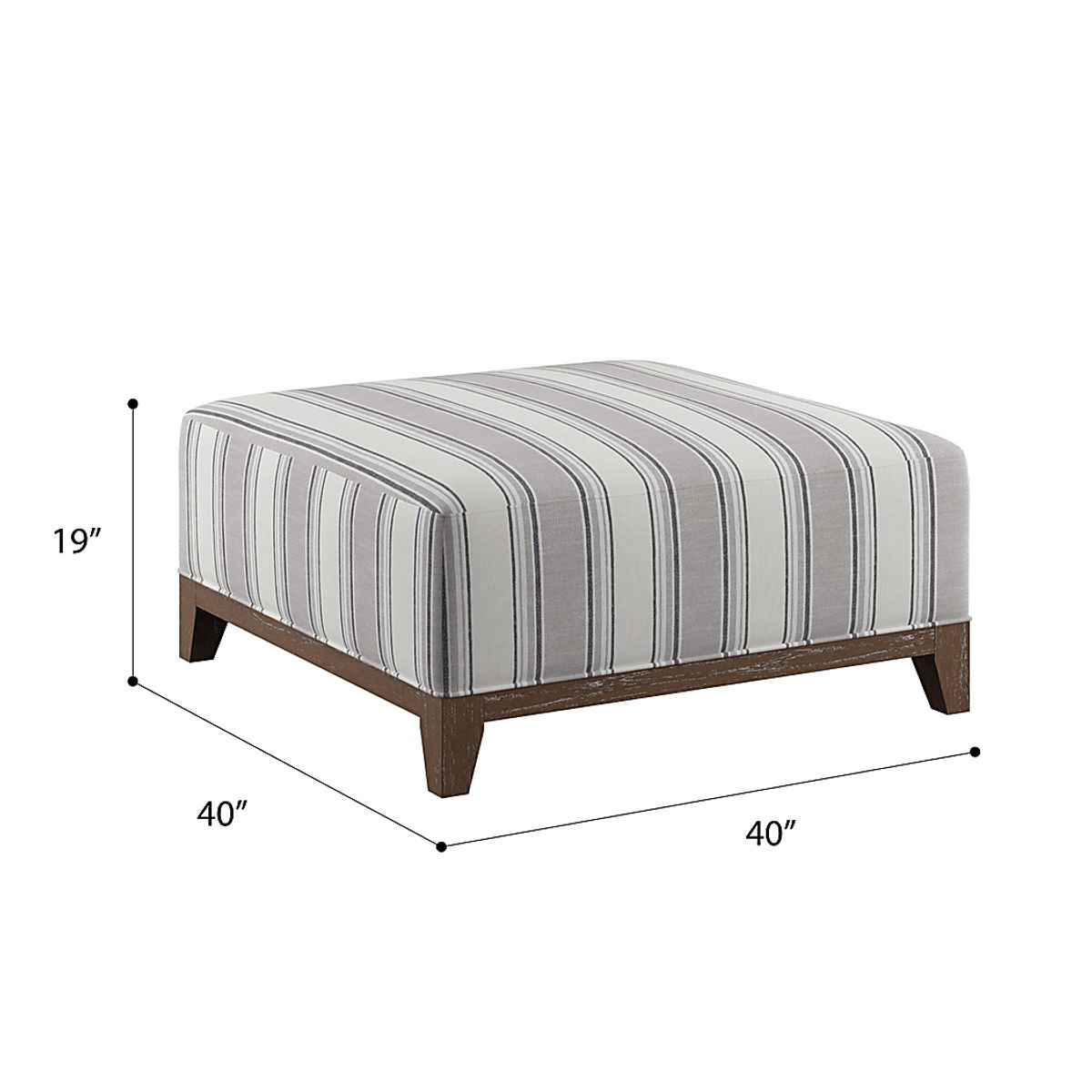 Deermeadow Gray Polyester Fabric Cocktail Ottoman | Rooms to Go