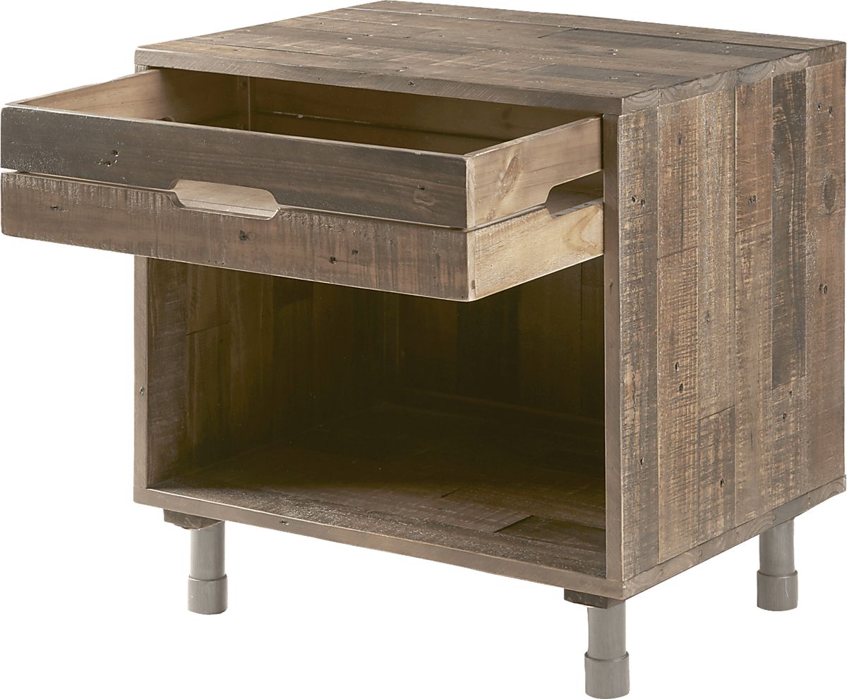 Deerpath Light Wood Fruitwood Natural Beige,White Nightstand | Rooms to Go
