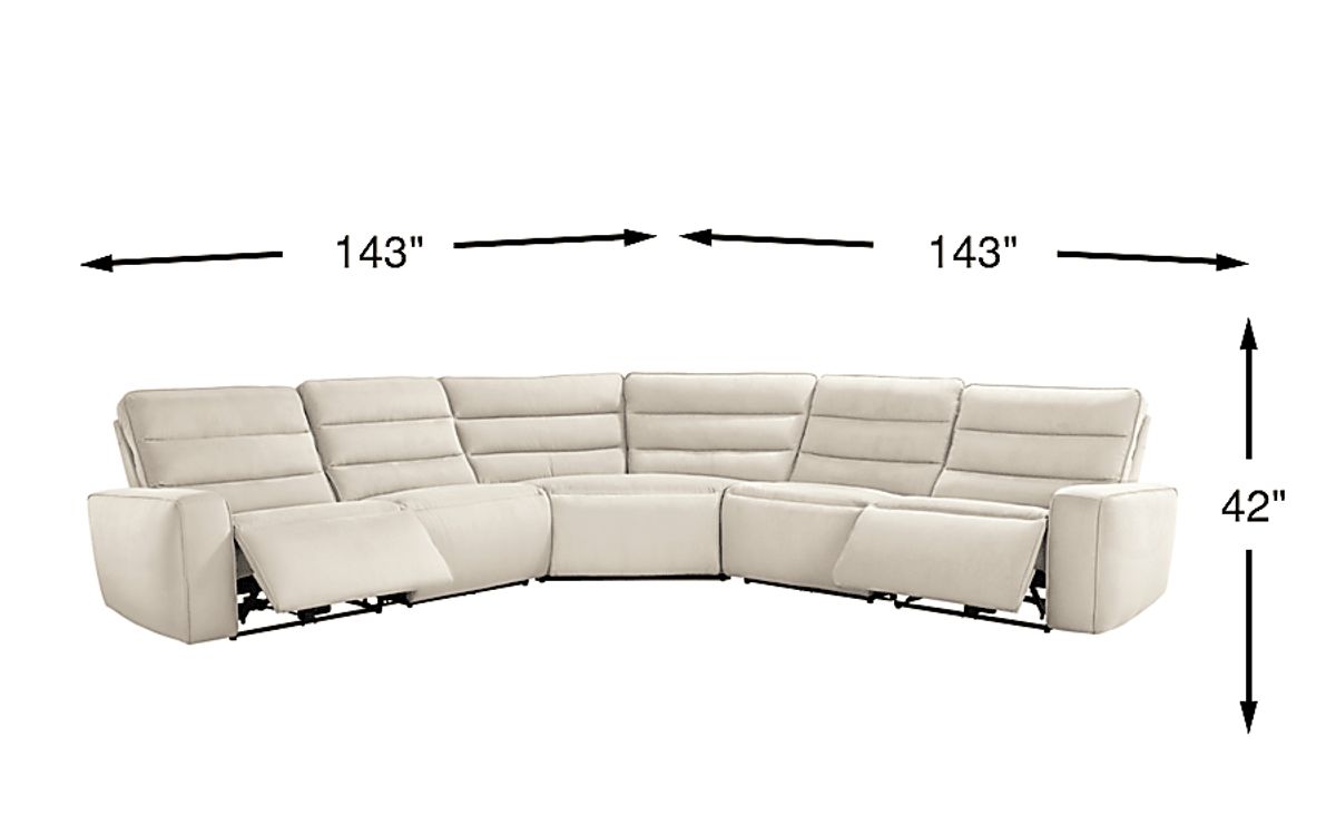 Drew & Jonathan Del Mar Ivory Beige Microfiber 5 Pc Dual Power ...