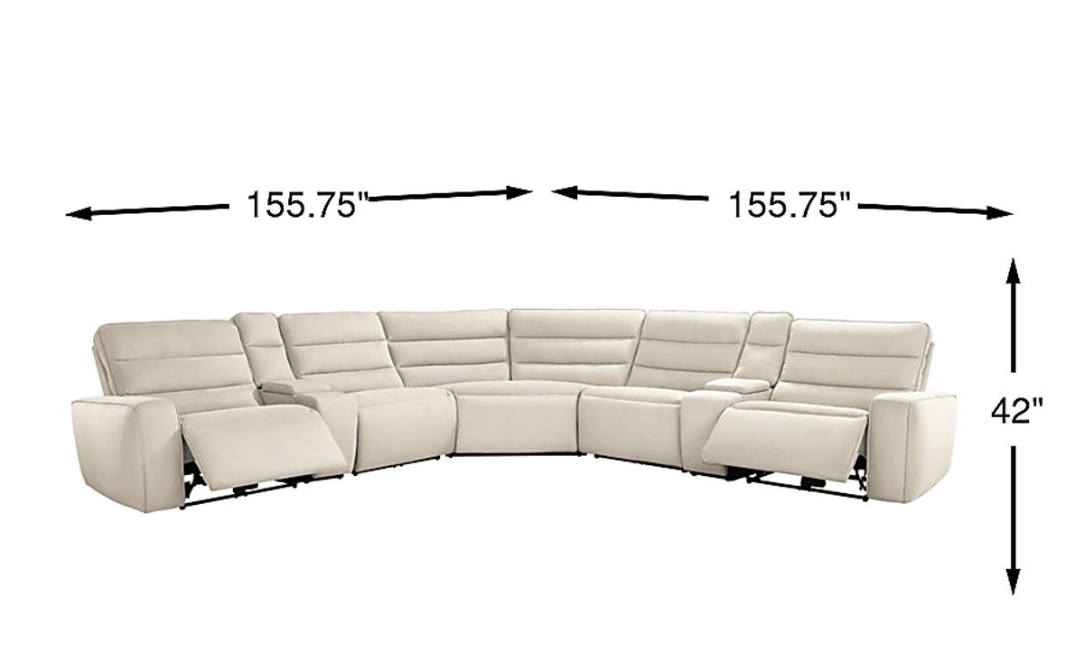 Drew & Jonathan Del Mar Ivory Beige Microfiber 7 Pc Dual Power ...