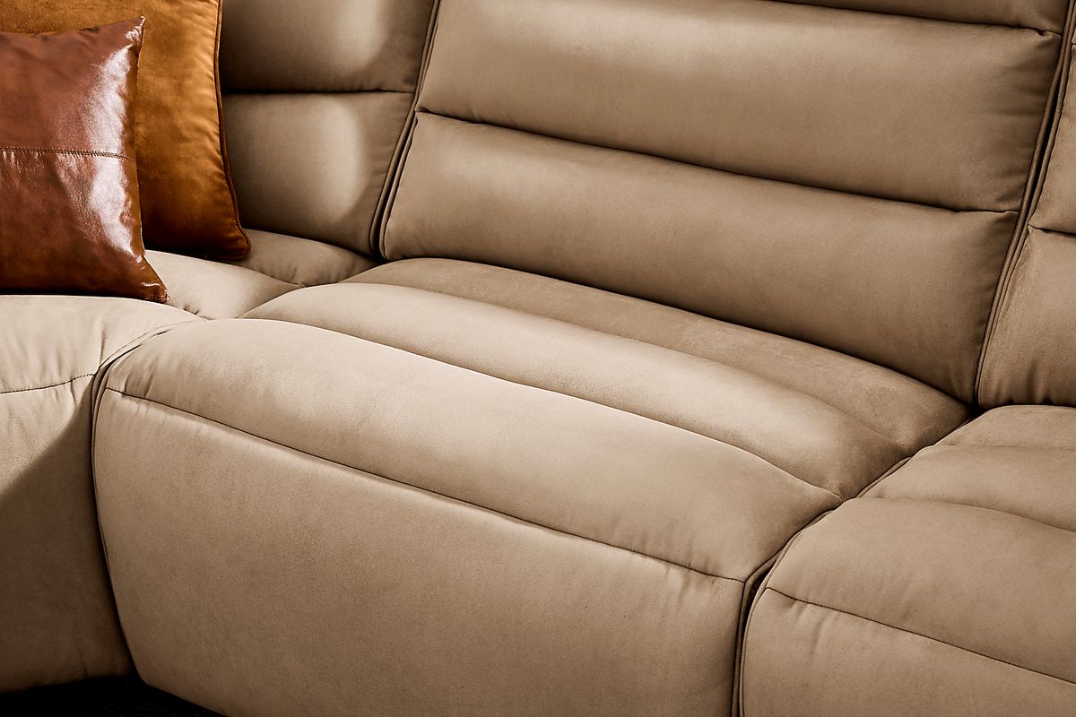Drew & Jonathan Del Mar Sand Beige Microfiber 6 Pc Dual Power Reclining ...