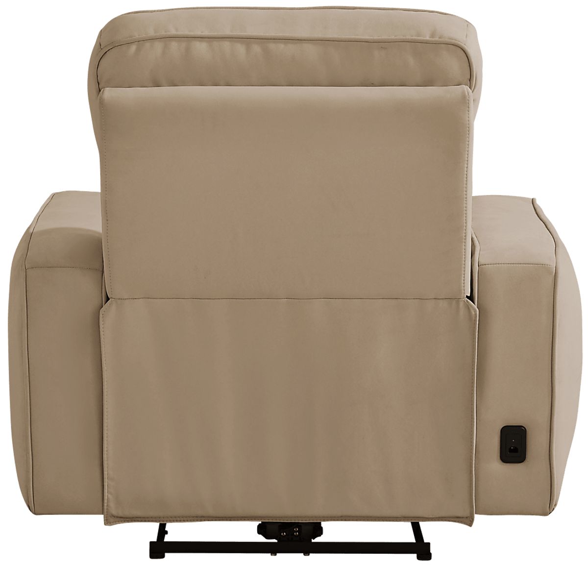 Drew & Jonathan Del Mar Sand Beige Microfiber Dual Power Recliner ...