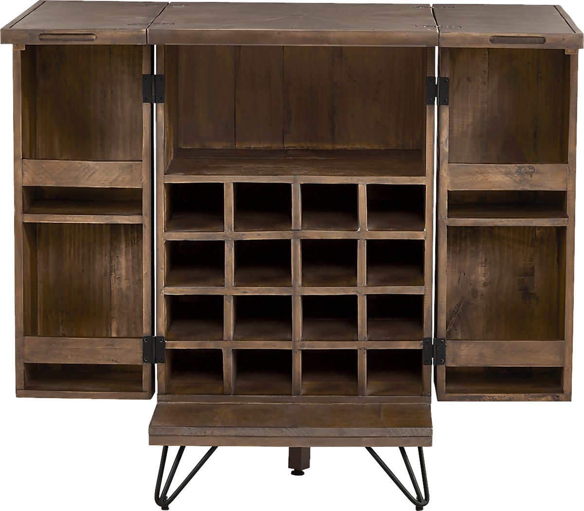 Del Sol Brown Dark Wood Bar Cabinet | Rooms to Go
