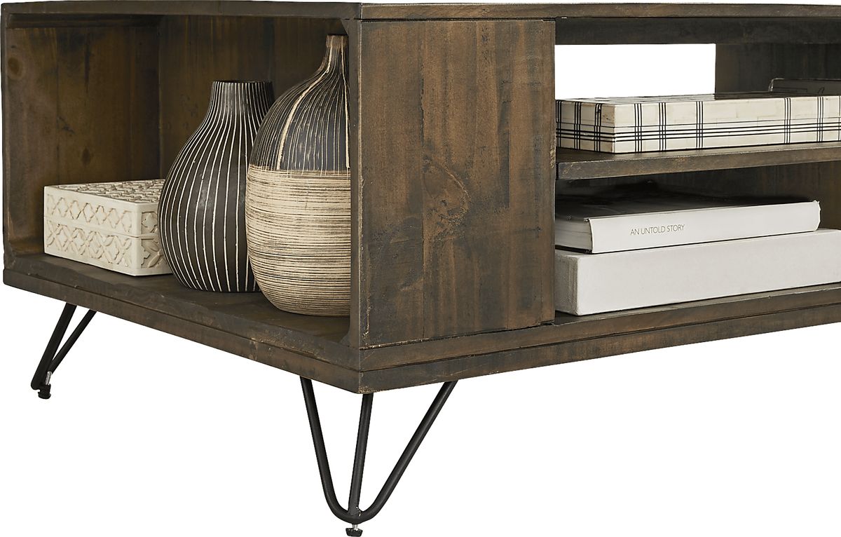 Del Sol Brown Dark Wood Cocktail Table | Rooms to Go