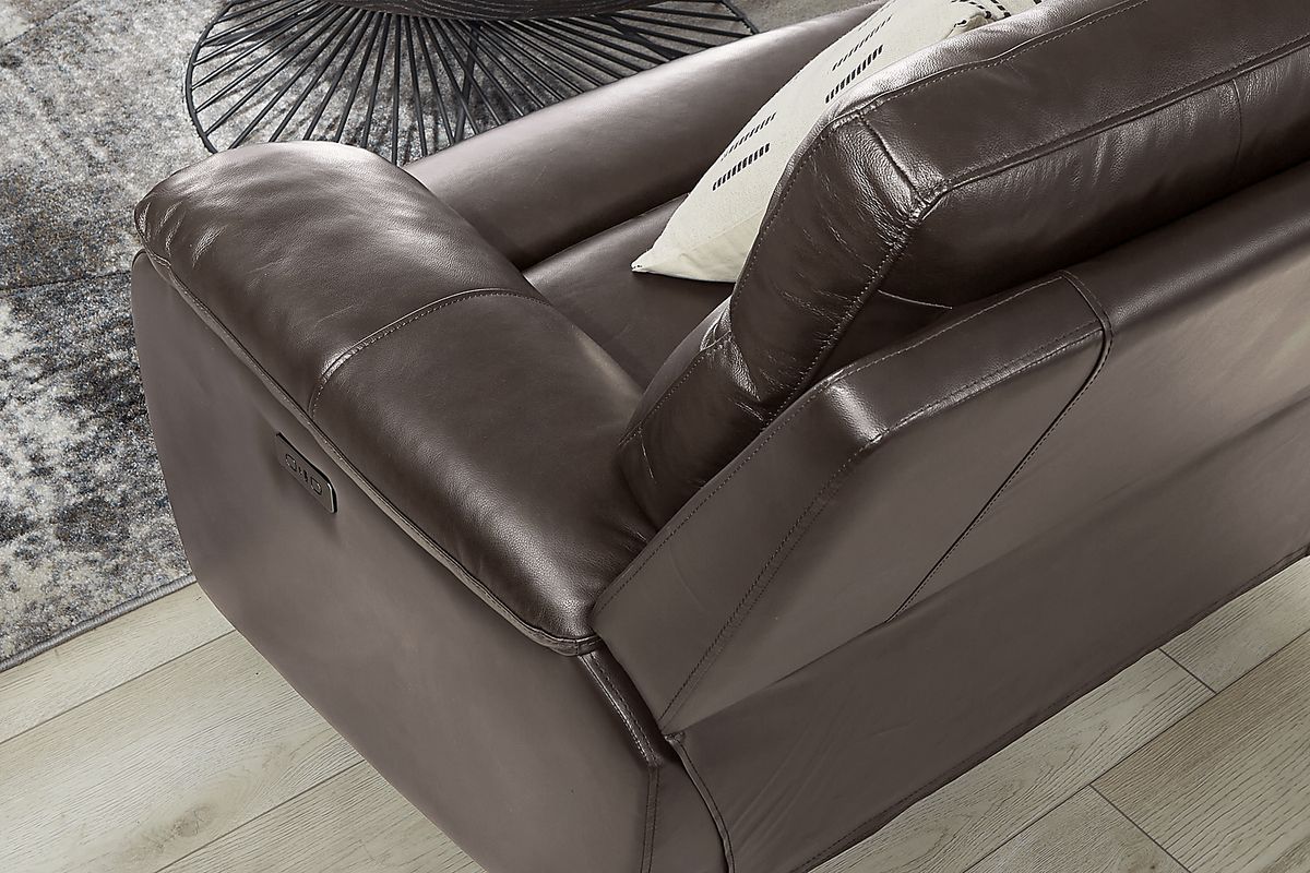 Delaney Point Brown Leather 5 Pc Power Reclining Sectional | Rooms to Go
