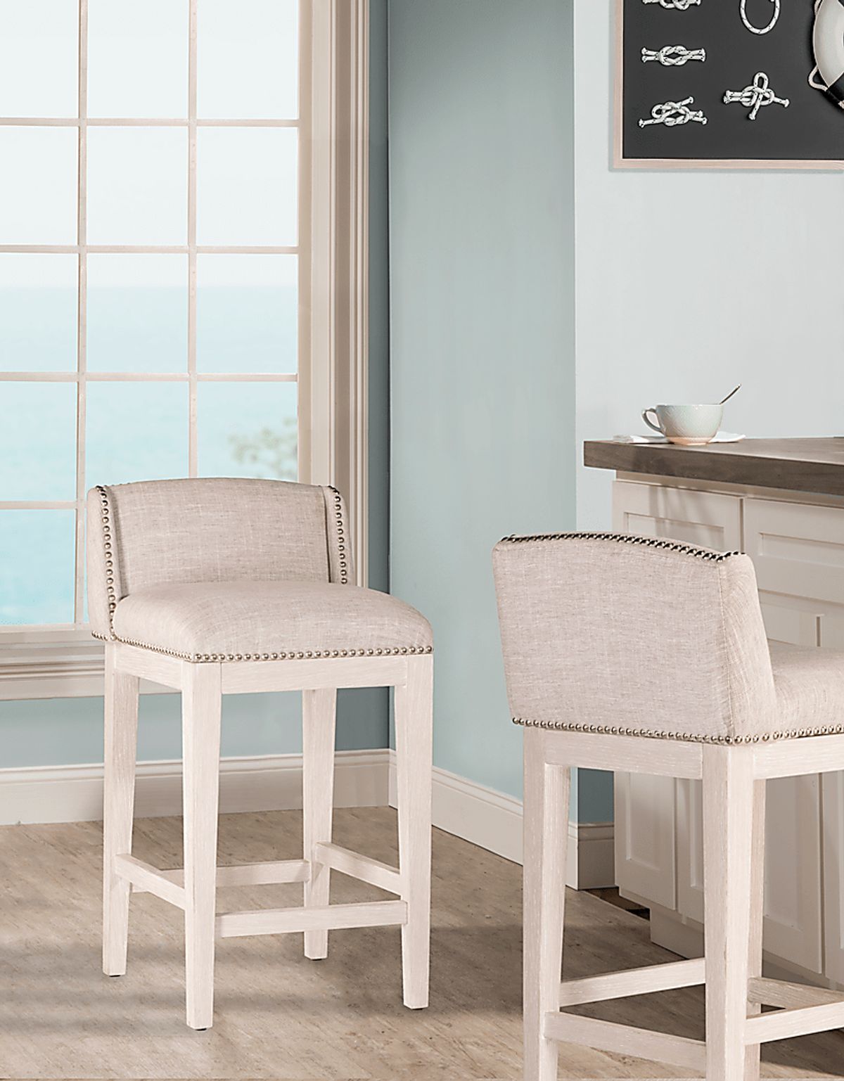 Delany White Colors,White Counter Height Stool, Set Of 2 | Rooms to Go