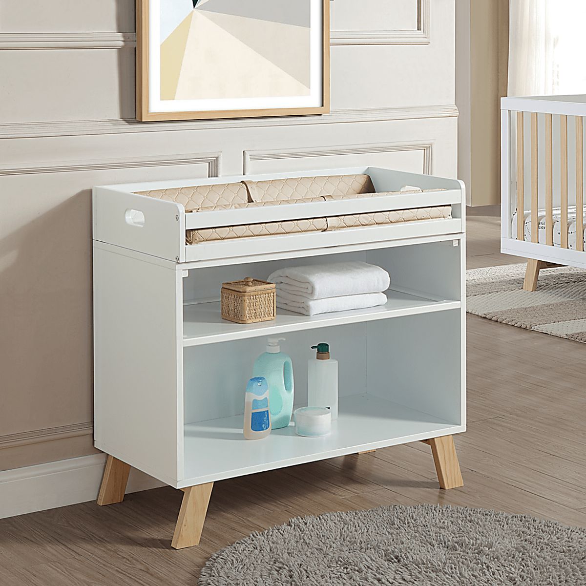 Delavan Natural Light Wood Changing Table | Rooms to Go