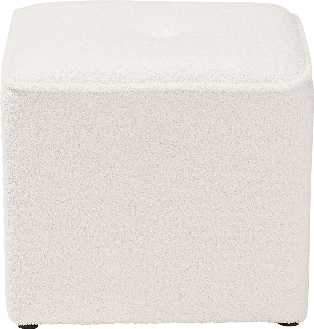 Delcie Ivory Beige Terylene Ottoman | Rooms to Go