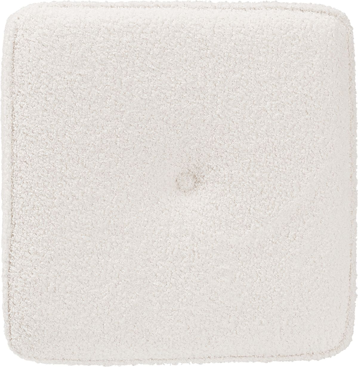 Delcie Ivory Beige Terylene Ottoman | Rooms to Go