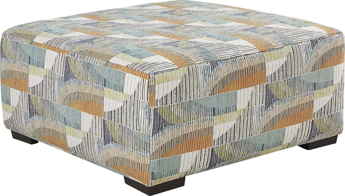 Delcrest White Woven Cocktail Ottoman | Rooms to Go