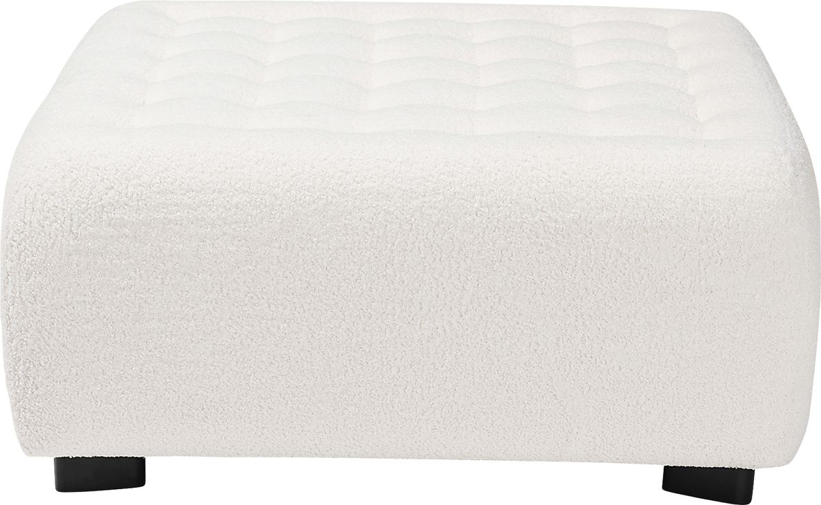 Delespine Ivory Ottoman - Rooms To Go