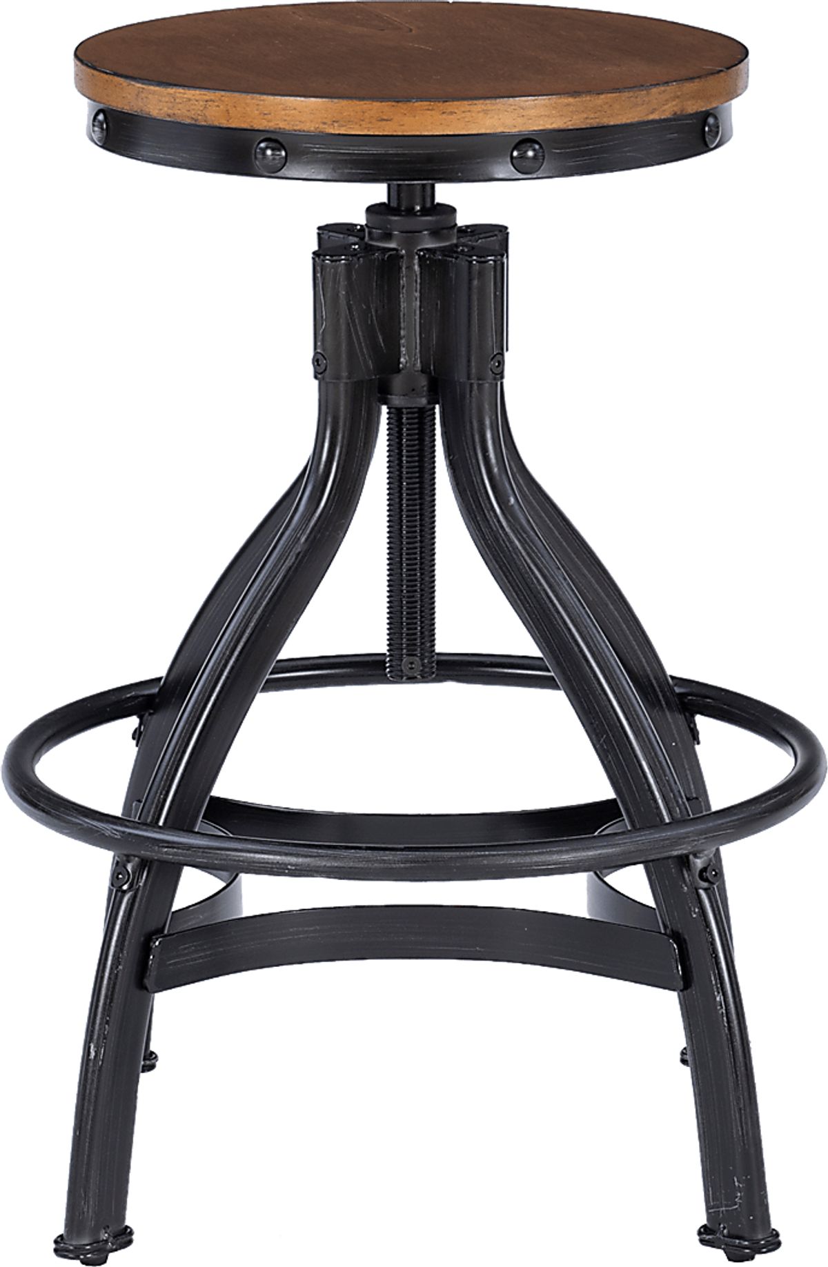 Deleyla Brown,Metal Dark Wood,Metal Brown Adjustable Barstool | Rooms to Go