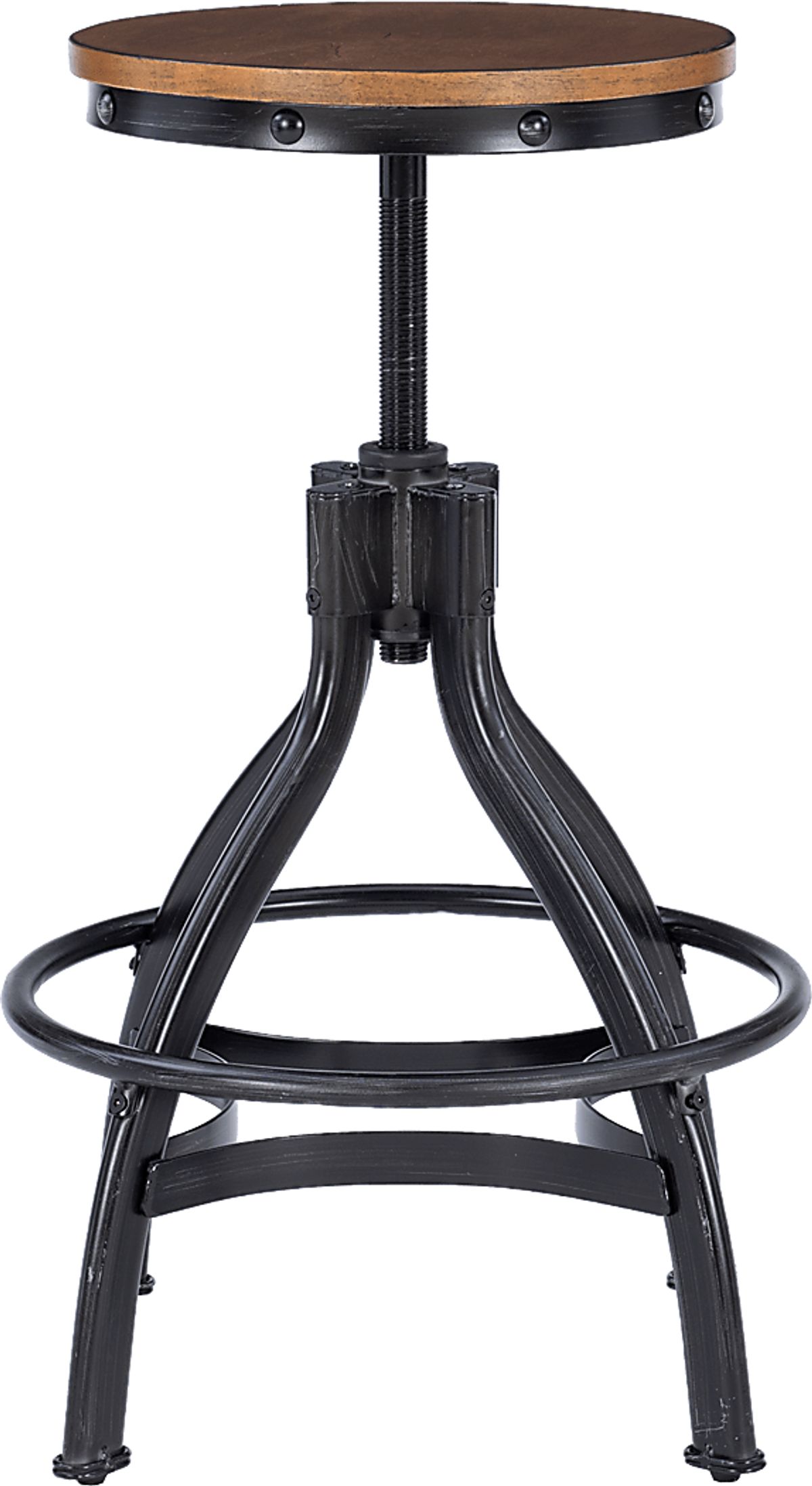 Deleyla Brown,Metal Dark Wood,Metal Brown Adjustable Barstool | Rooms to Go