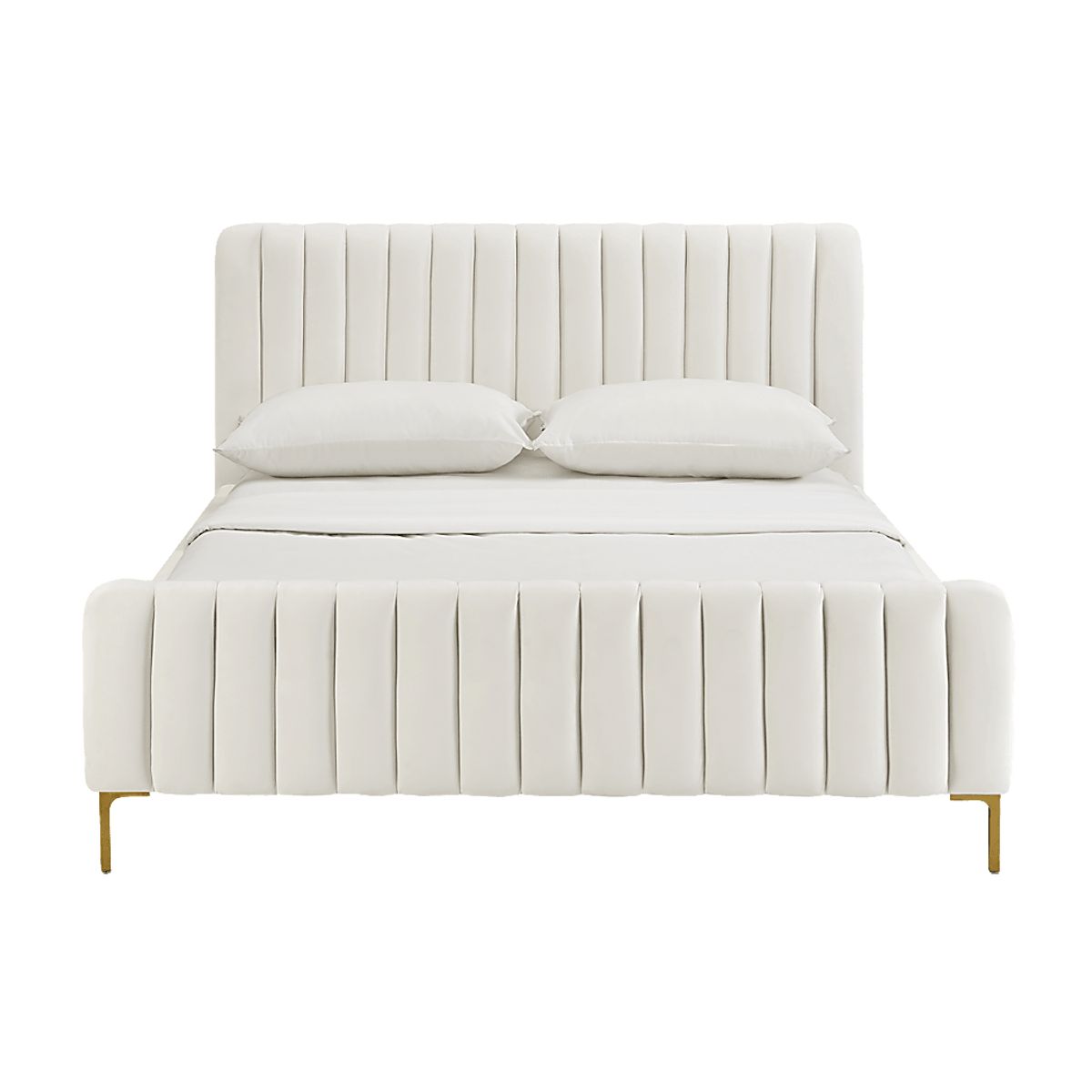 Delia May Cream Colors,Light Wood,White Beige Polyester Fabric Full Bed ...