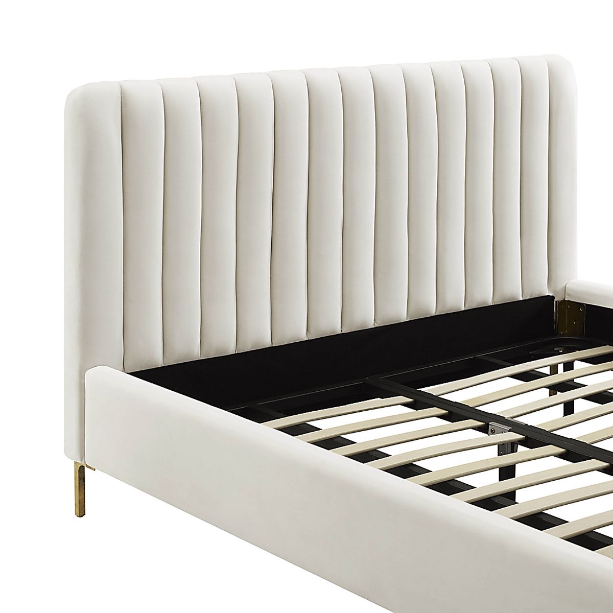 Delia May Cream Colors,Light Wood,White Beige Polyester Fabric Full Bed ...