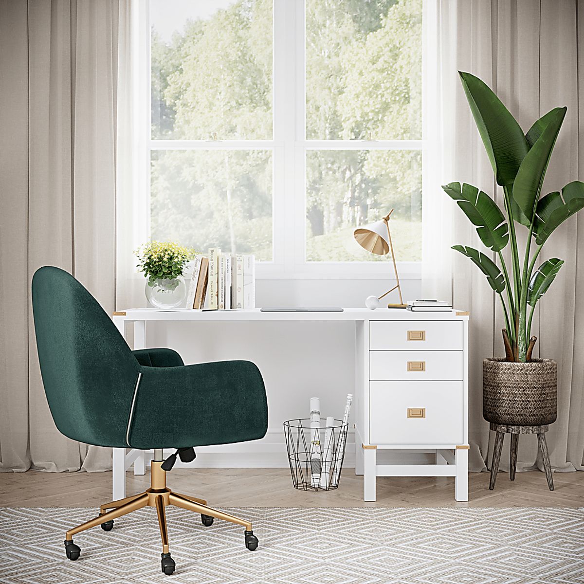 Deliola White Colors,White Desk | Rooms to Go