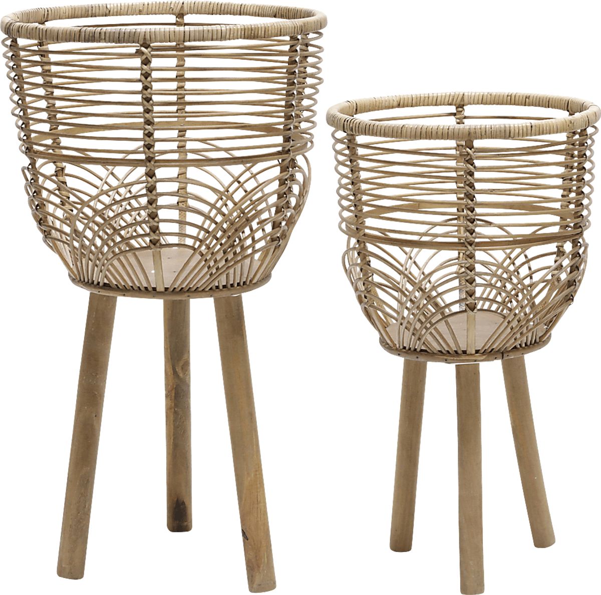 Dellcris Brown Dark Wood Planter, Set Of 2 | Rooms to Go