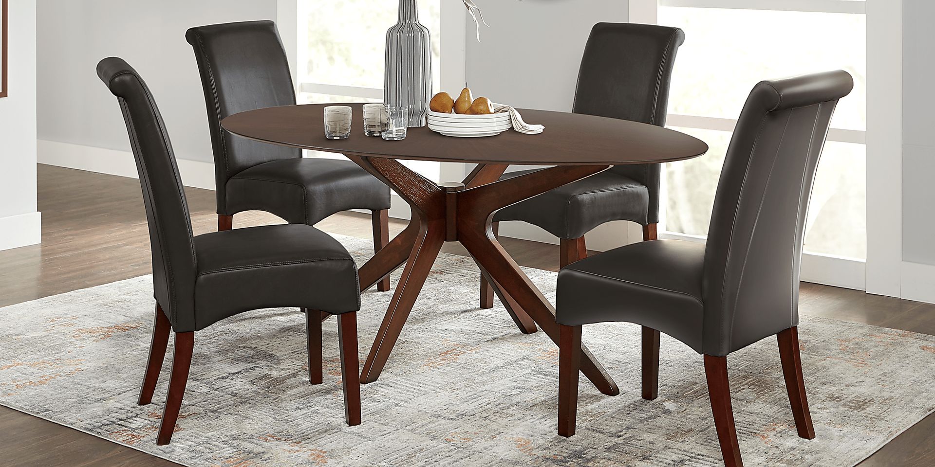 Delmon Walnut Dark Wood Dining Table | Rooms to Go