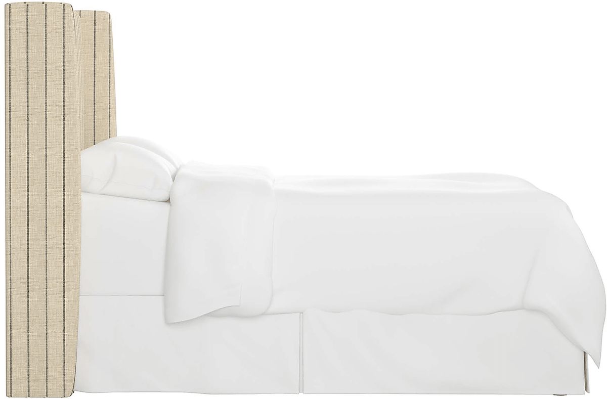 Delorna II Natural Beige,White Cotton,Linen Fabric Queen Headboard ...