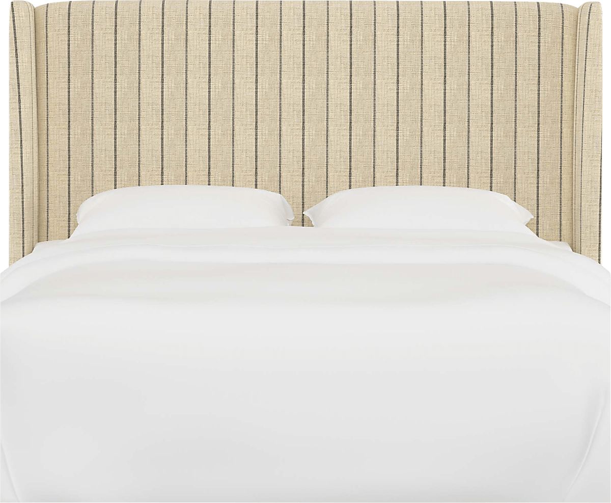 Delorna II Natural Beige,White Cotton,Linen Fabric Twin Headboard ...