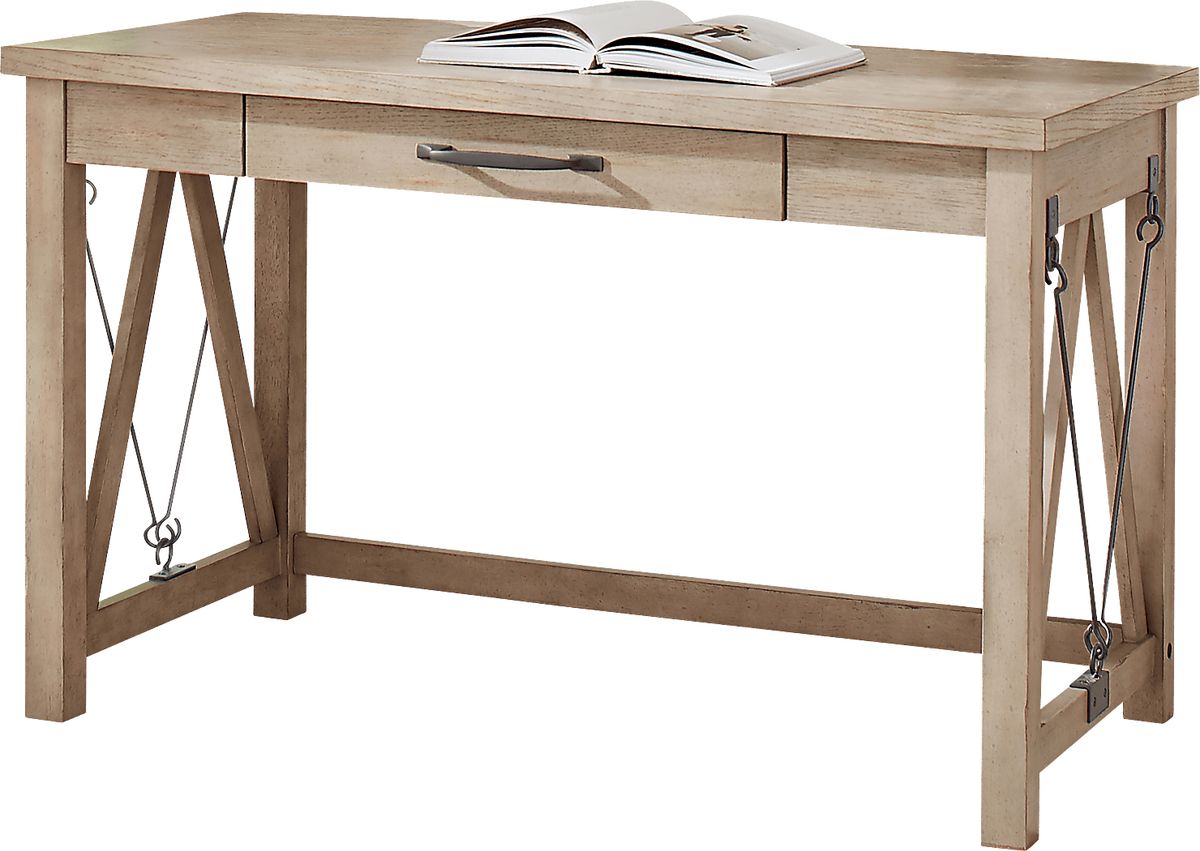 Delverne Tan Light Wood Desk | Rooms to Go