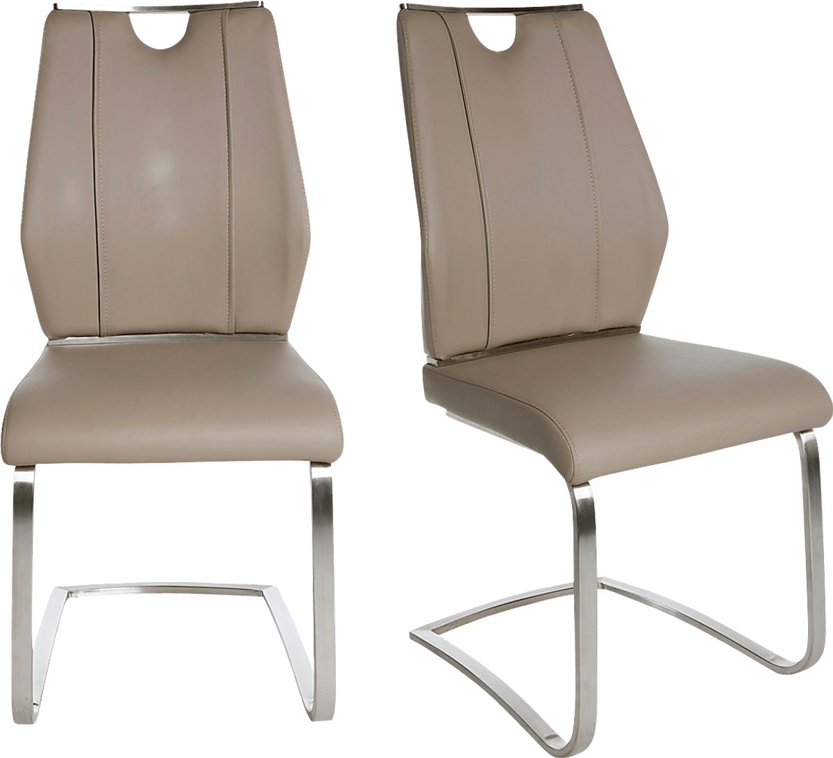Demilo Taupe Beige Synthetic Fabric Dining Chair | Rooms to Go