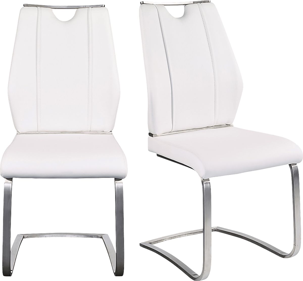 Demilo White Synthetic Fabric Dining Chair | Rooms to Go