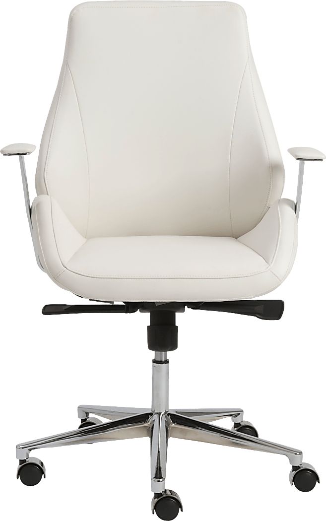 Demores White Synthetic Fabric Low Desk Chair | Rooms to Go