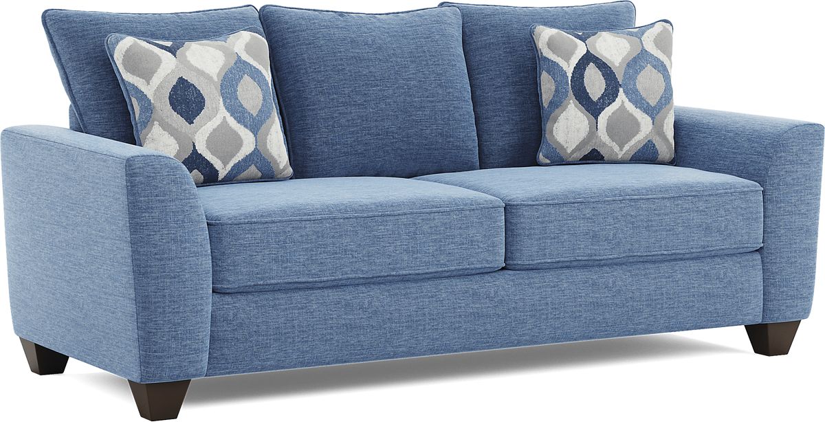 Dennin Heights 5 Pc Blue Woven Living Room Set With Sofa, Loveseat, 3 ...