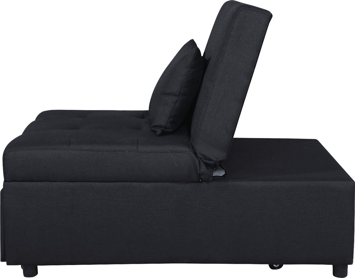 Denvir Black Polyester Fabric Adjustable Back Chair | Rooms to Go