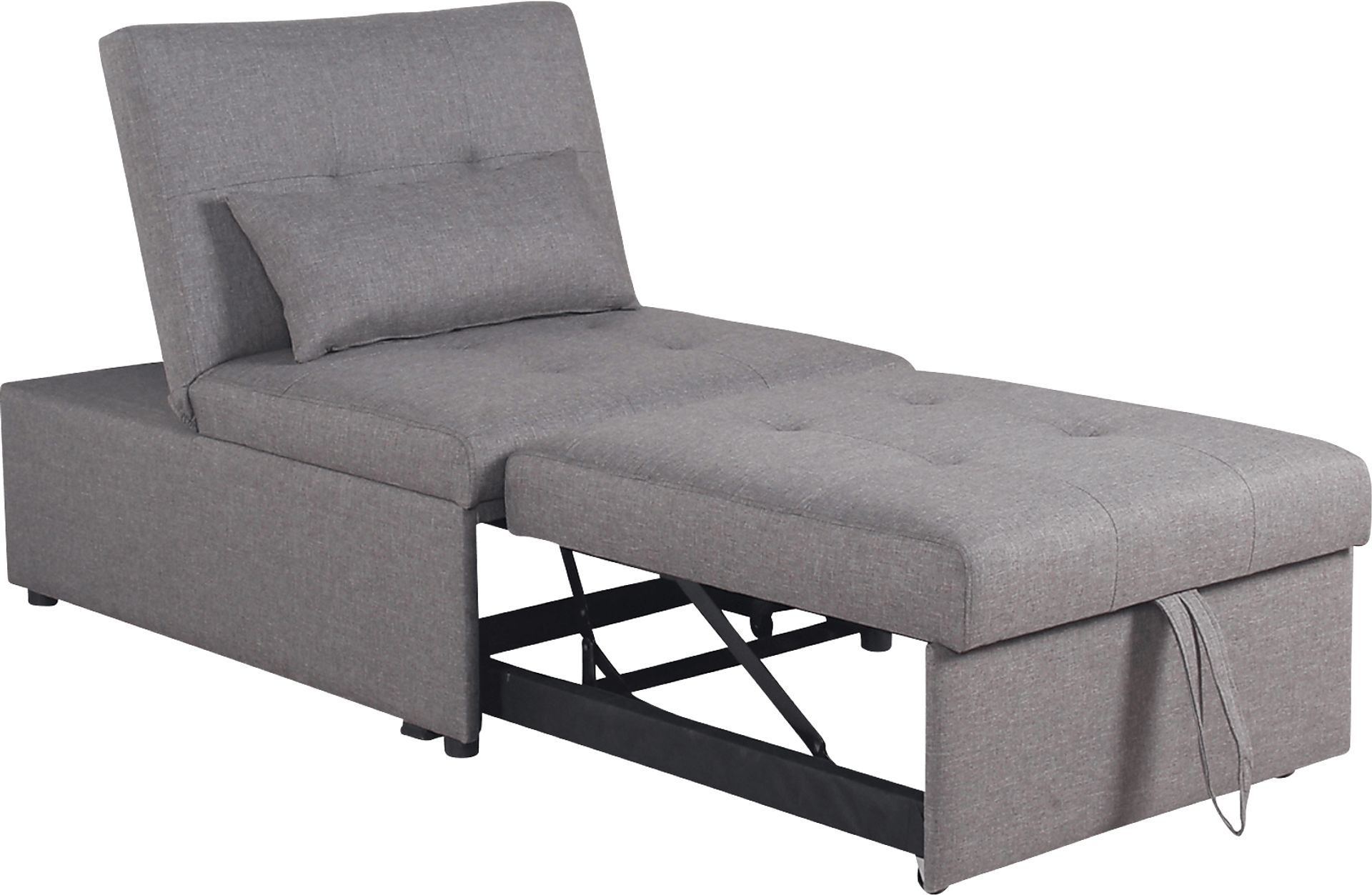 Denvir Gray Polyester Fabric Adjustable Back Chair | Rooms to Go