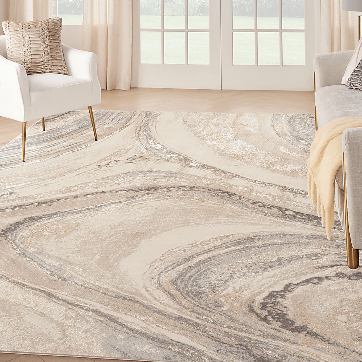 Dephia Cream,Gray Beige,Gray Rugs | Rooms to Go