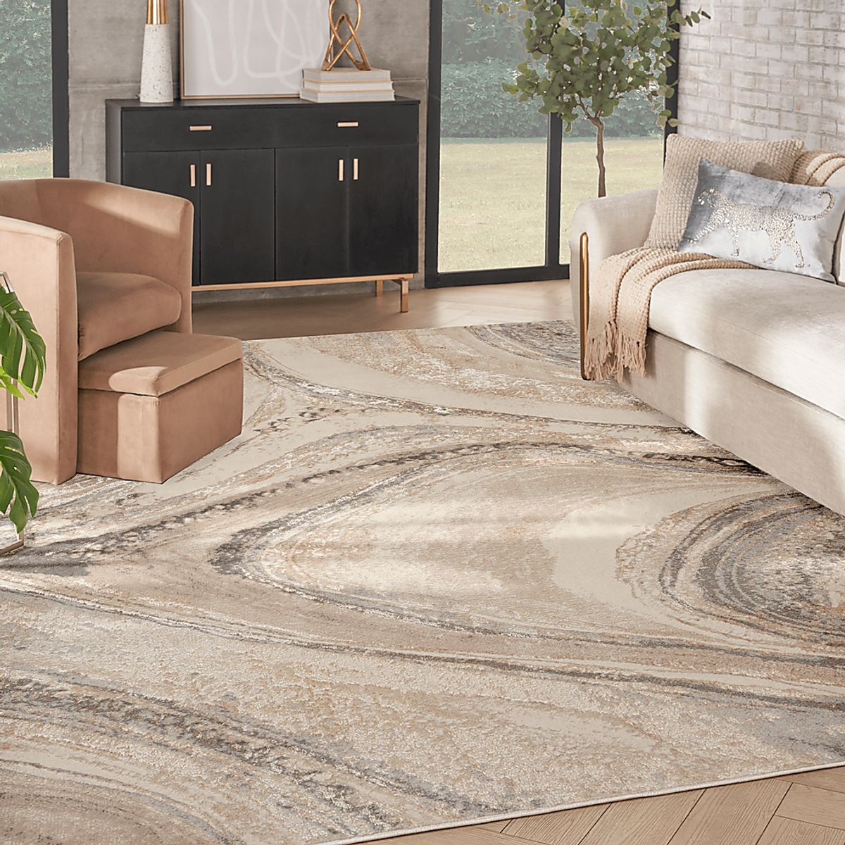 Dephia Cream,Gray Beige,Gray Rugs | Rooms to Go